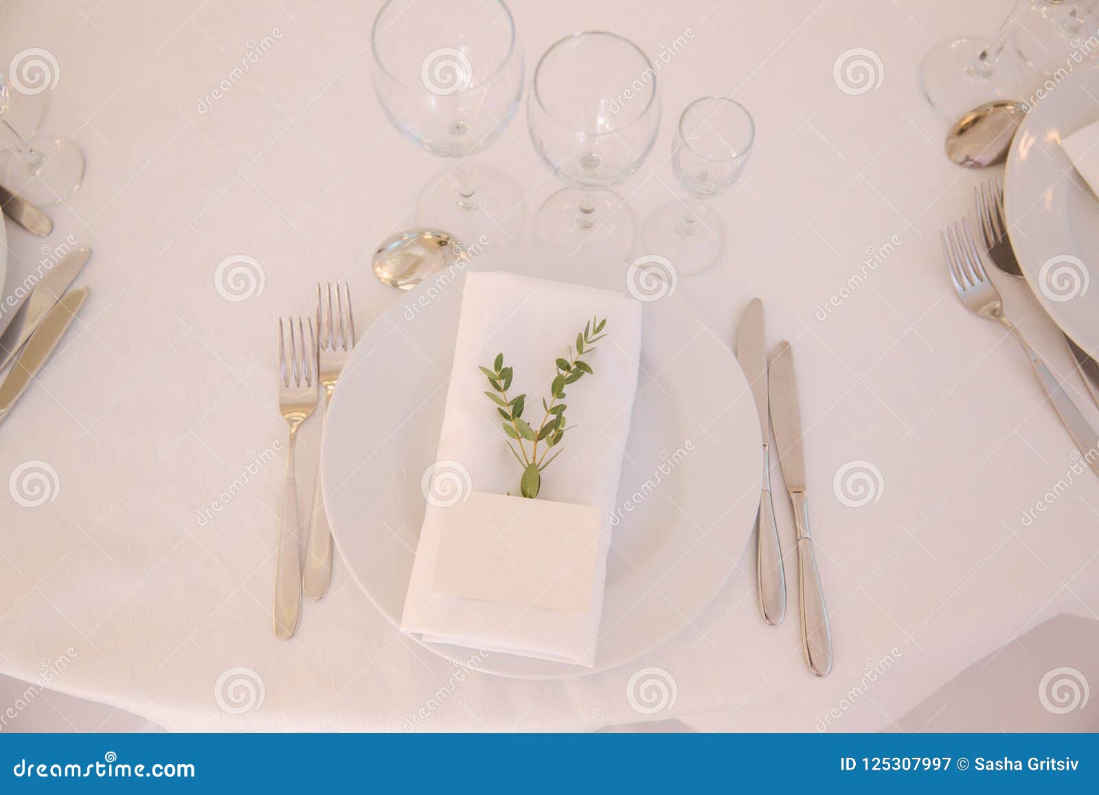 Table Appointments in Restaurant. Wedding Decoration with Floral ...