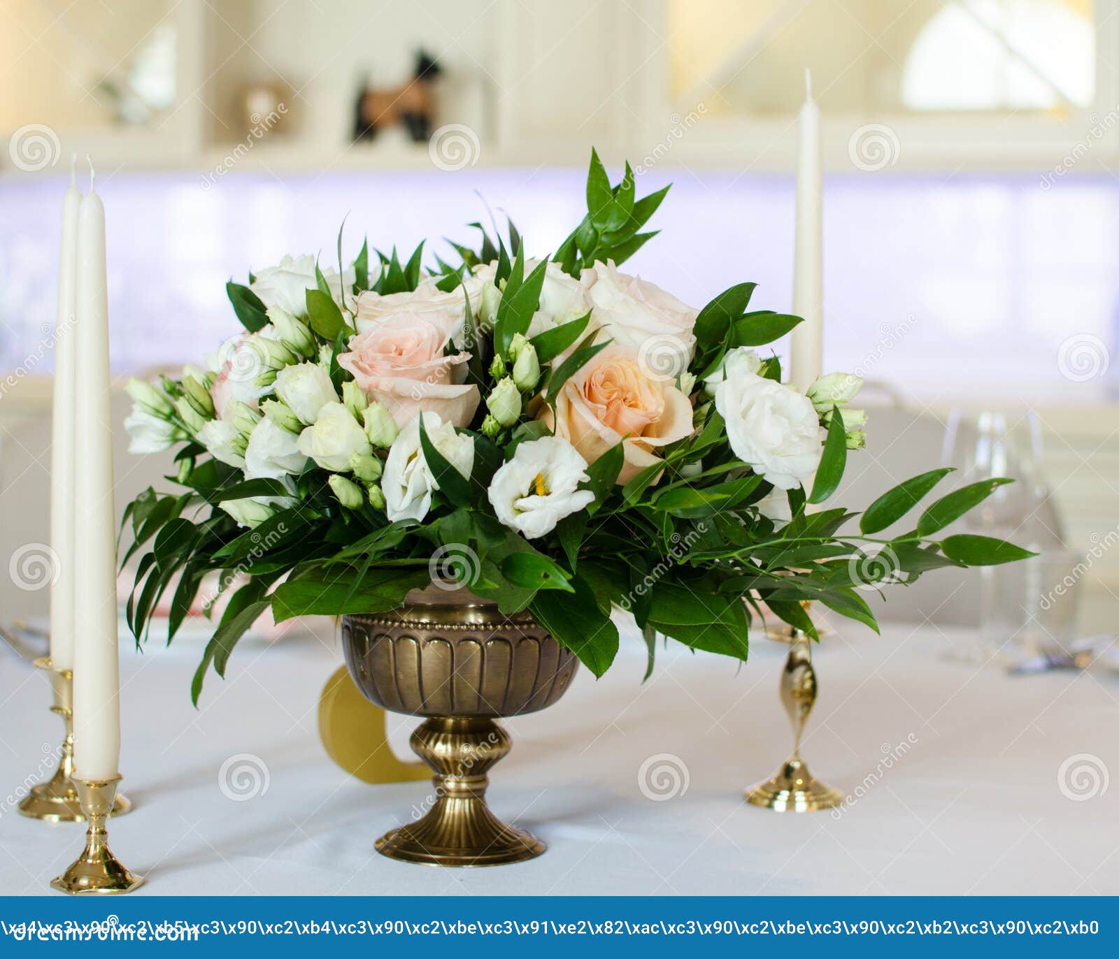 Table Appointments for Wedding in Restaurant Stock Image - Image of ...