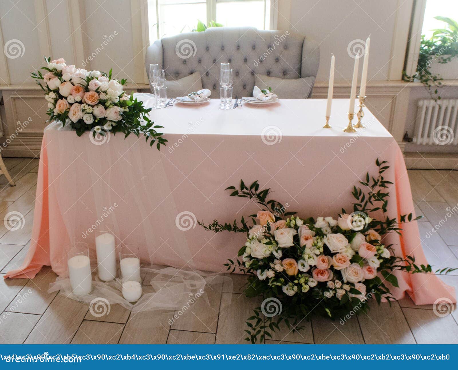 Table Appointments for Wedding in Restaurant Stock Photo - Image of ...