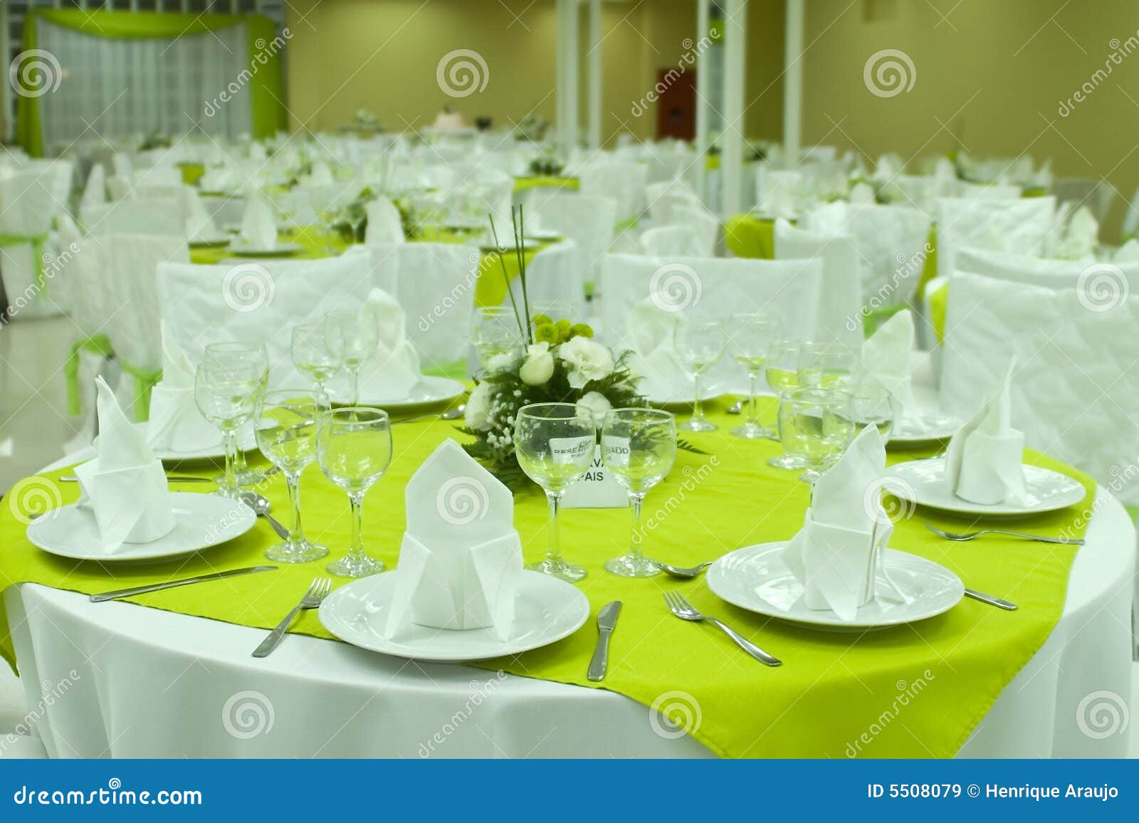 Table arranged for dinner stock image. Image of meeting - 5508079
