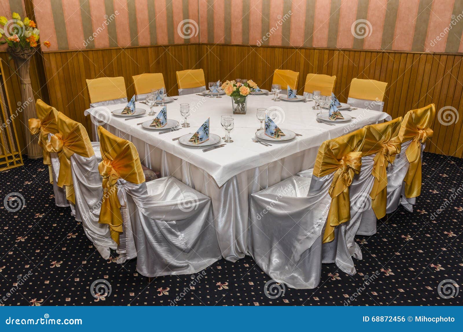 Table arranged for party stock photo. Image of event - 68872456