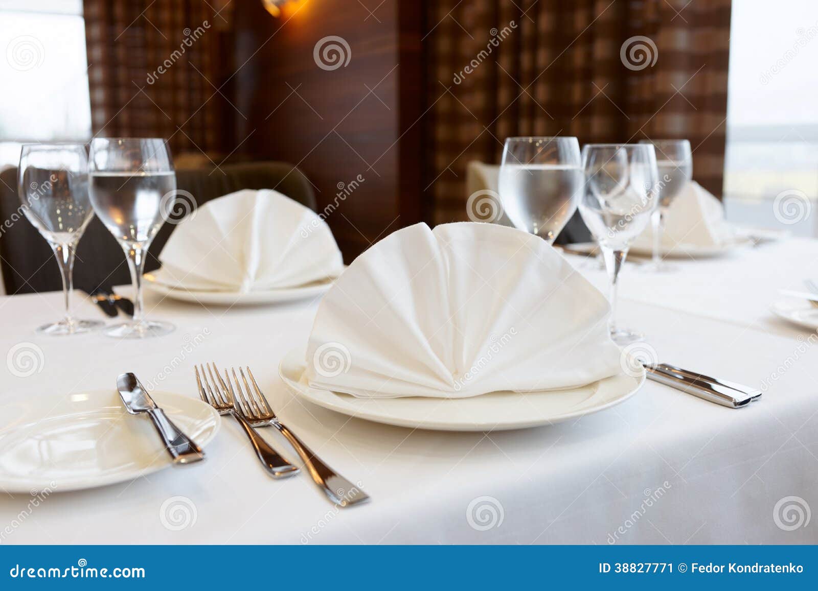 Table Arrangement in an Expensive Restaurant Stock Image - Image of ...