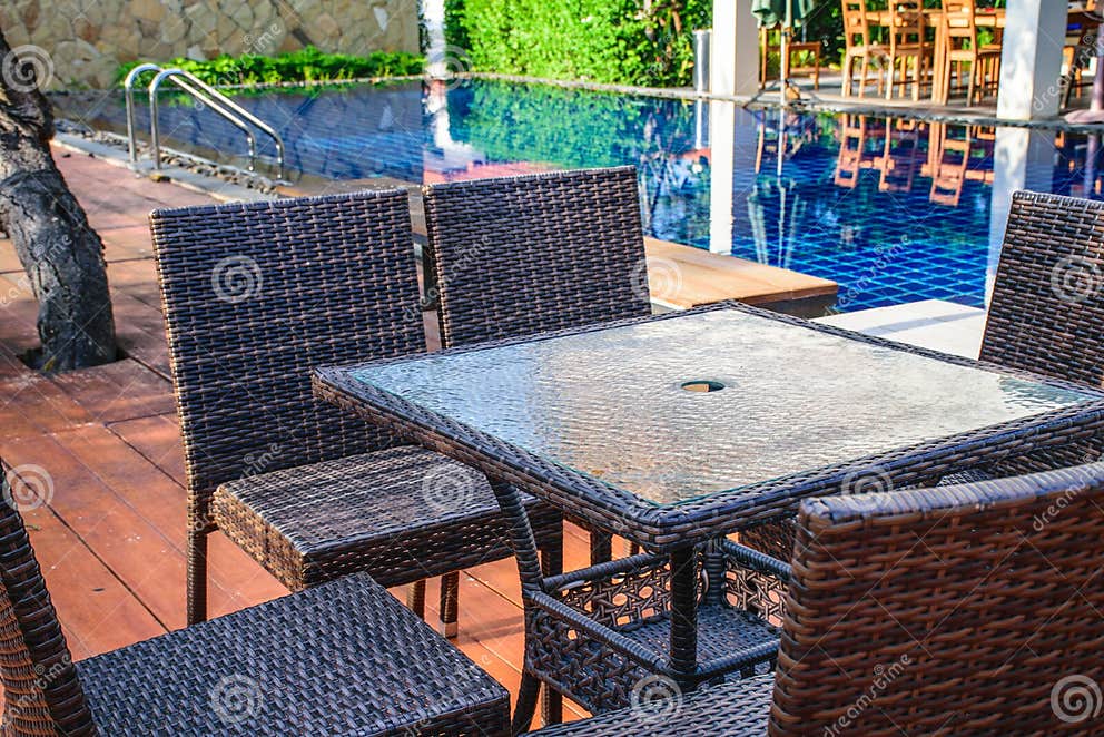 Table in Bali Resort stock image. Image of architecture - 43598259