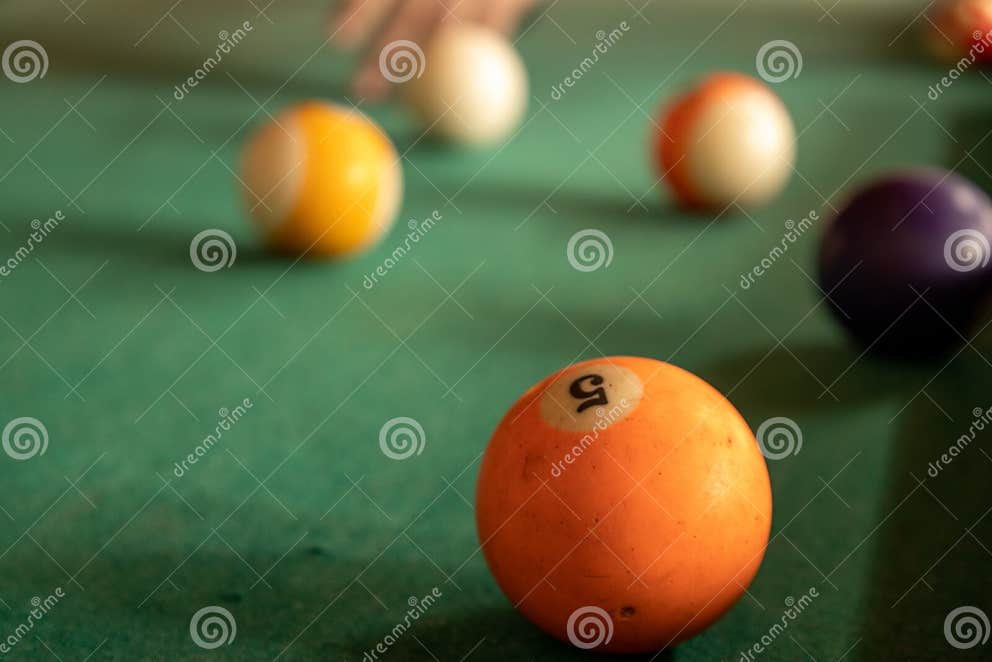 Table Ball Game Called Pool. Selective Focus Stock Photo - Image of ...