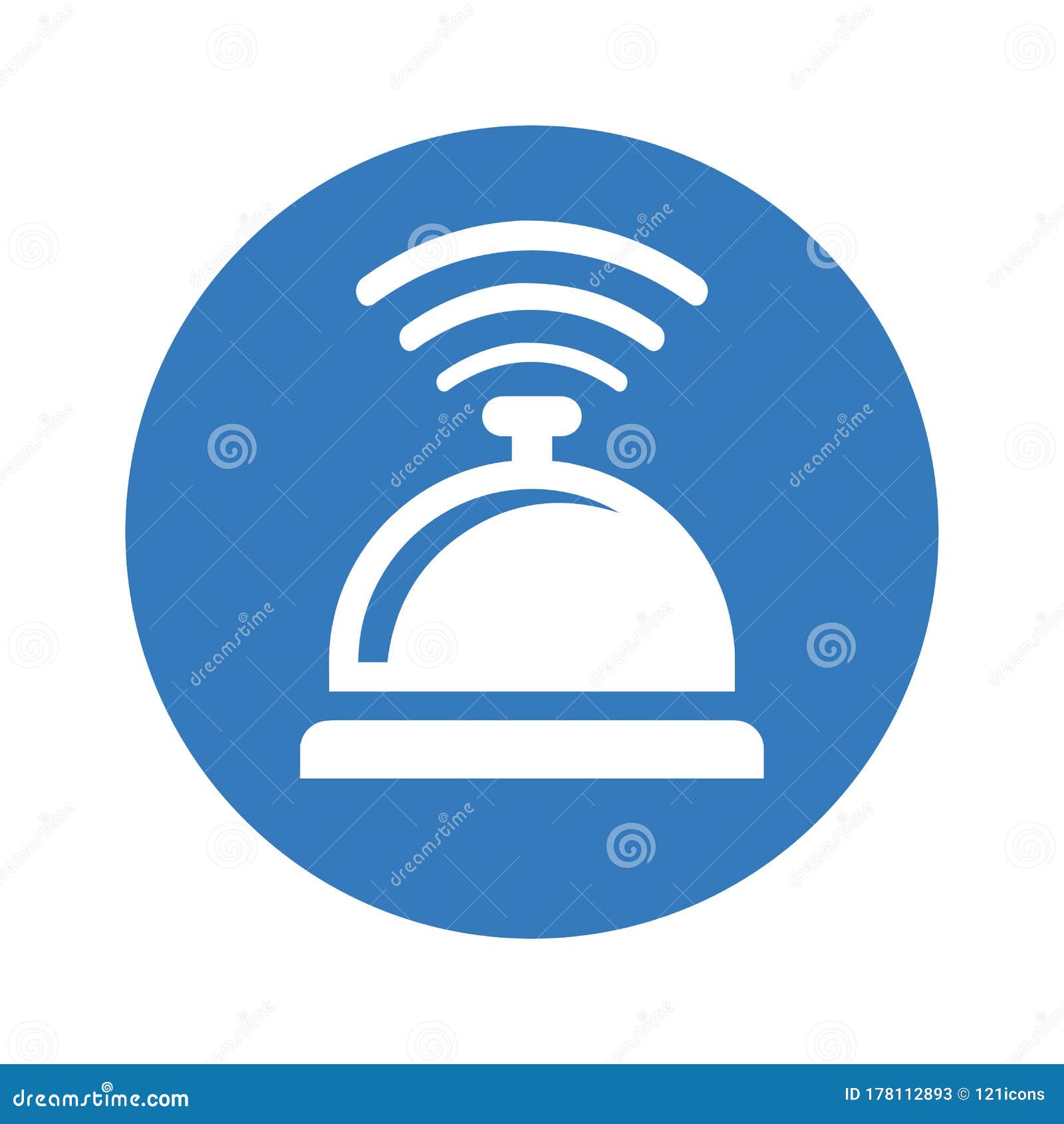 Table Bell Icon, Call, Reminder / Blue Color Stock Illustration ...
