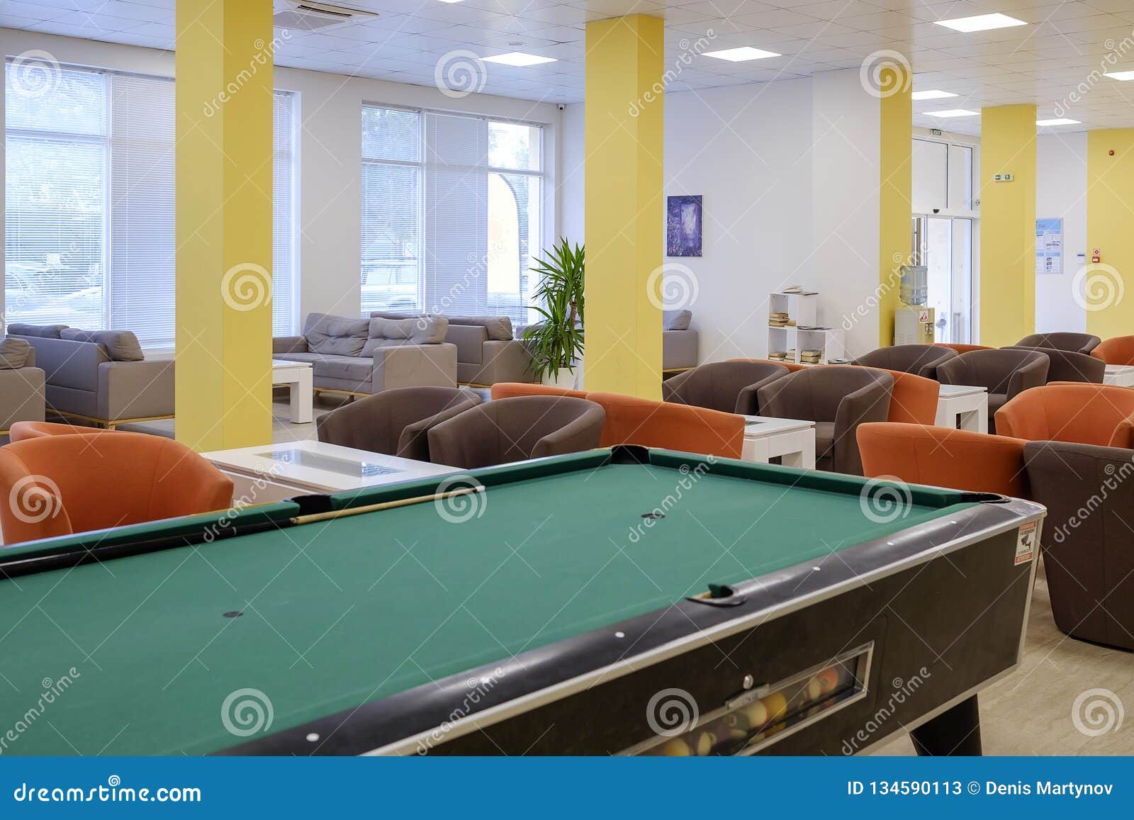 Table for Billiards in the Hotel Lobby 3 Stock Image - Image of indoor ...
