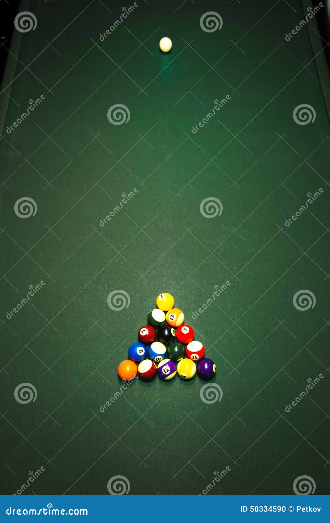 Table for Billiards Top View Stock Photo - Image of number, pool: 50334590
