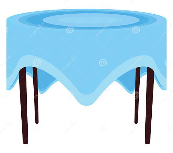 Table with Blue Table Cloth, Icon Stock Vector - Illustration of ...