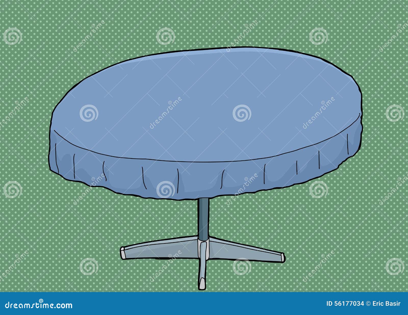 Table with Blue Tablecloth stock illustration. Illustration of space ...
