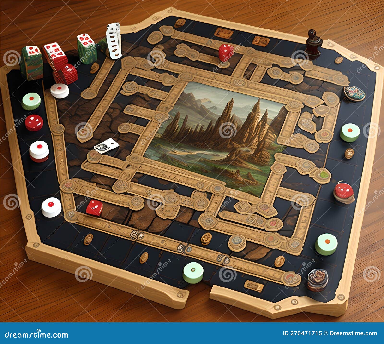 Table Board Game, Generative AI Illustration Stock Illustration ...