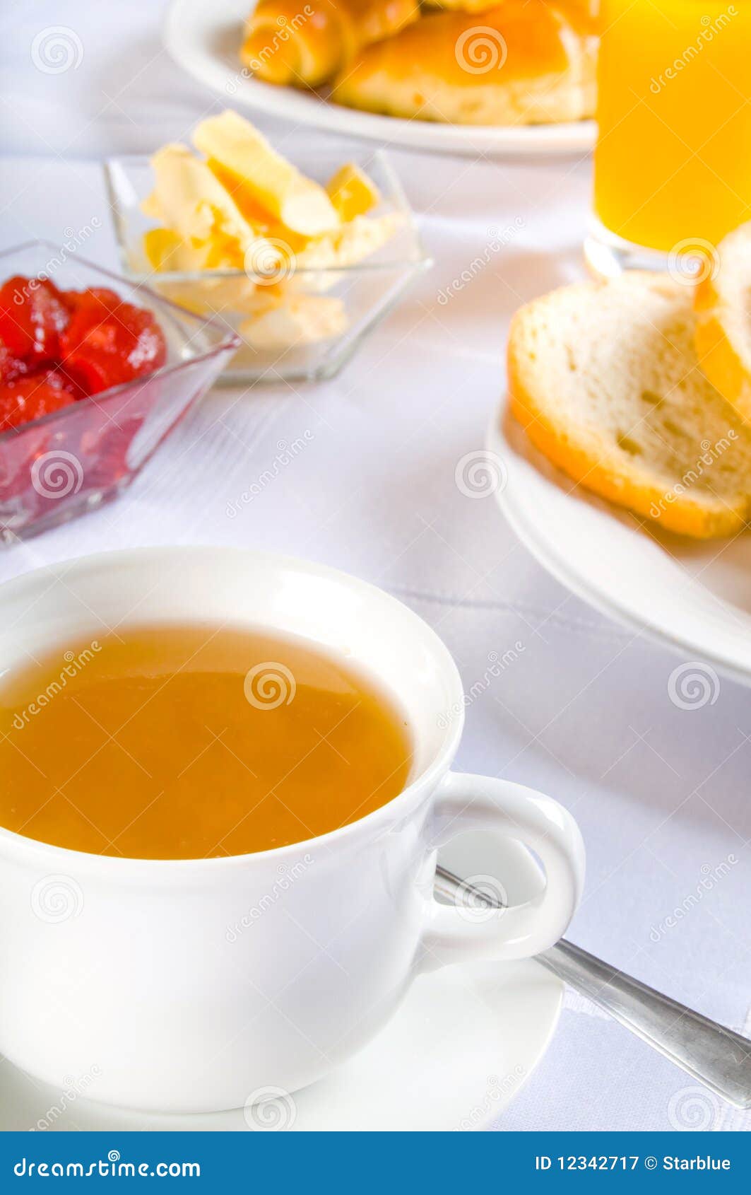 Table with breakfast stock image. Image of bright, meal - 12342717