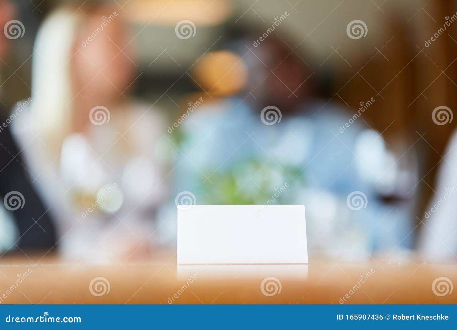 Place Card for Reservation on Table in Restaurant Stock Photo - Image ...