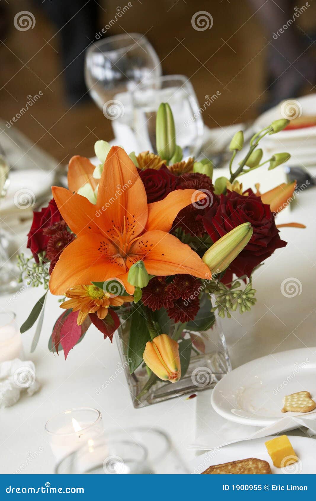 Table Center Piece - Flower Detail Stock Image - Image of weddings ...