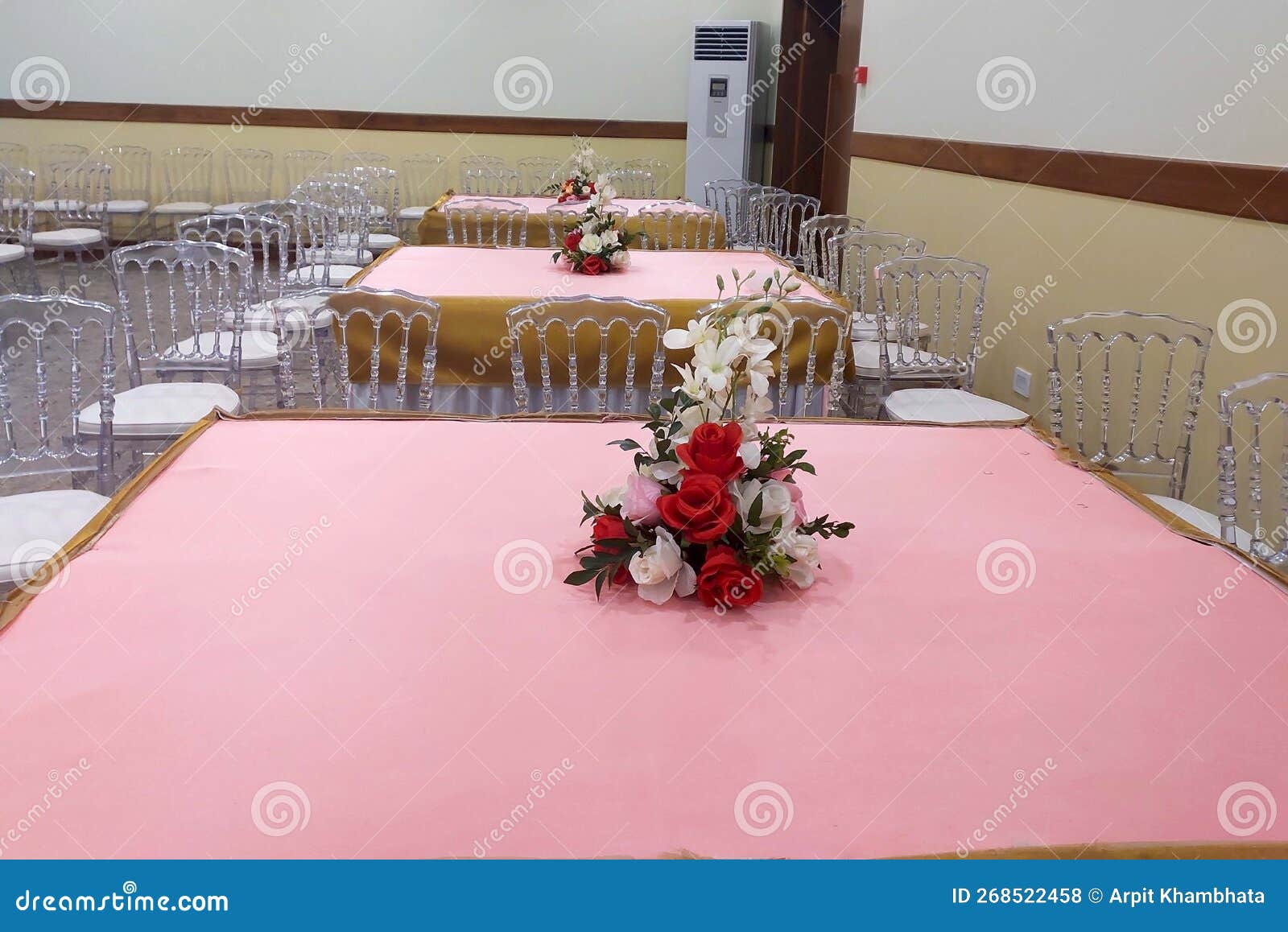 Table and Chair Arrangement in Banquet Hall Function Stock Photo ...