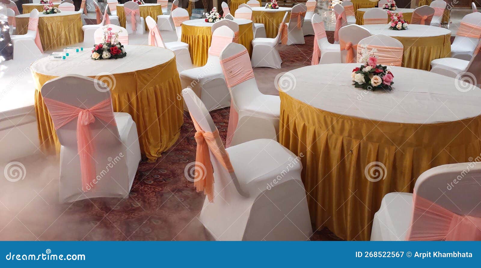 Table and Chair Arrangement in Banquet Hall Function Stock Image ...