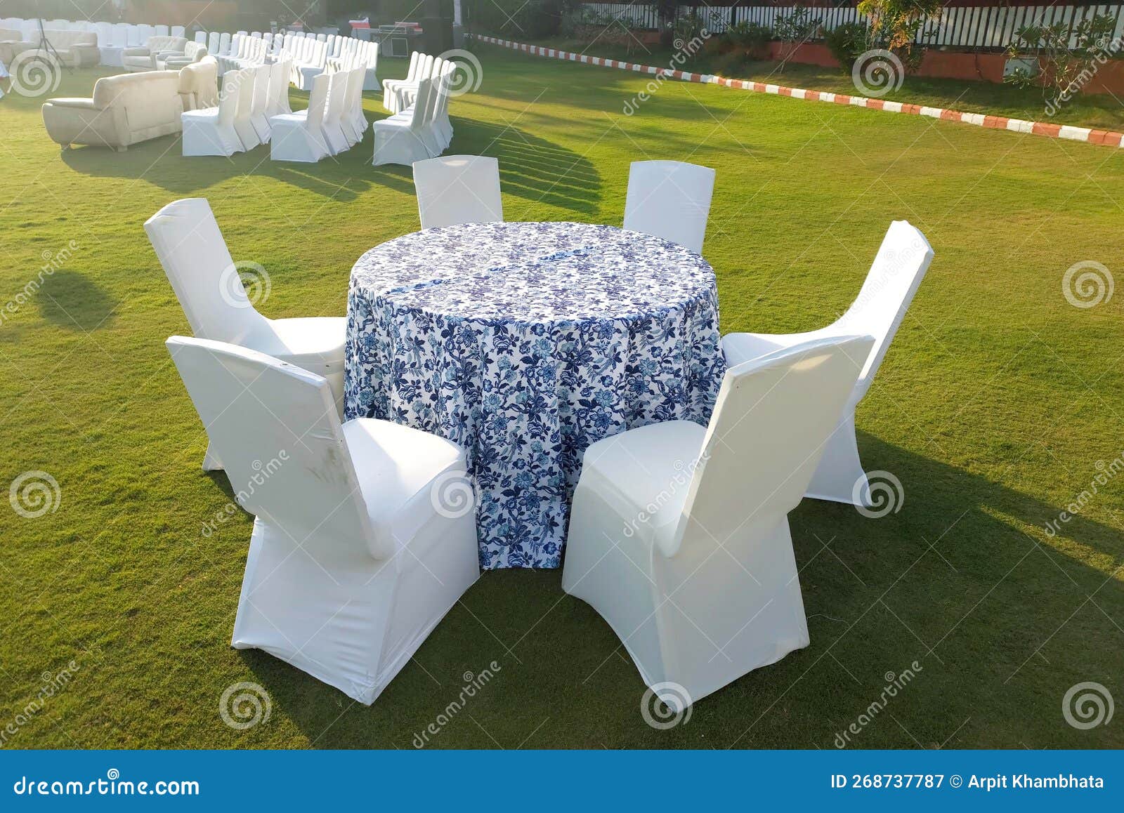 Table and Chair Arrangement in Open Space for Wedding Event - Image ...