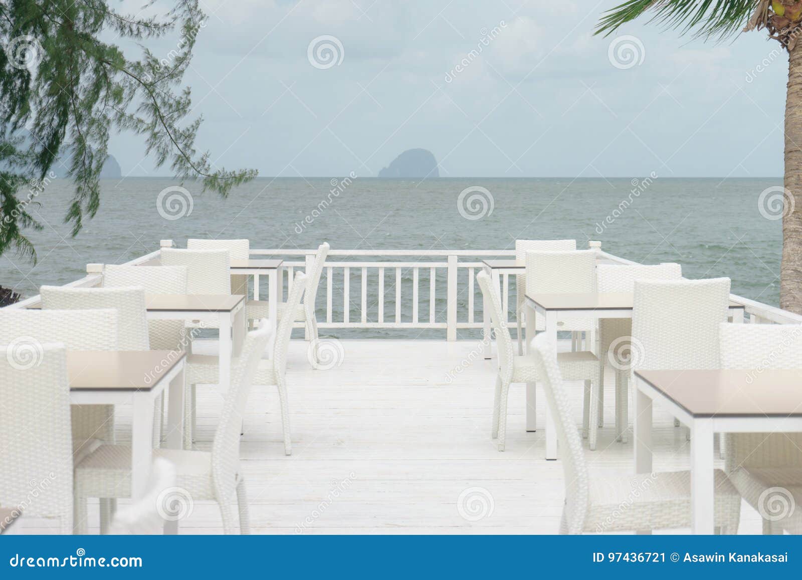 Table Chair and Coconut Tree Stock Image - Image of rest, chairs: 97436721