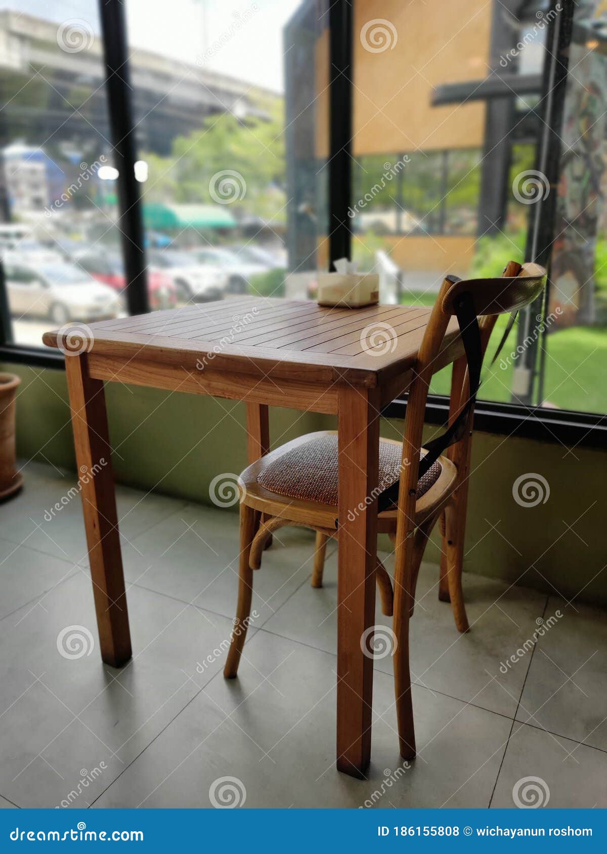 1 Table and chair empty stock photo. Image of 1chair - 186155808