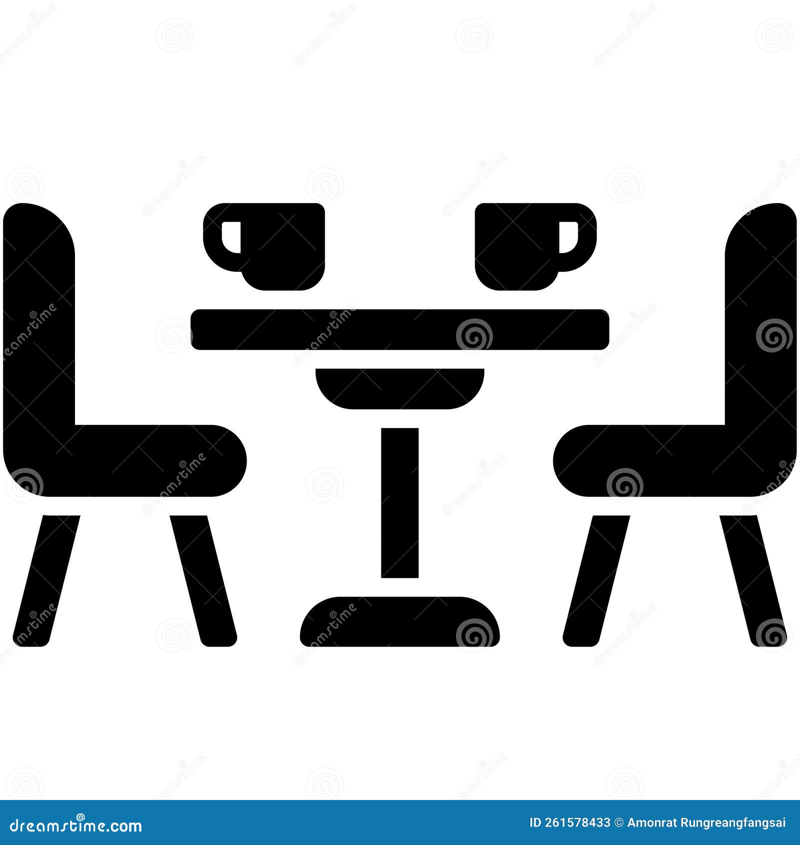 Table and Chair Icon, Coffee Shop Related Vector Stock Vector ...