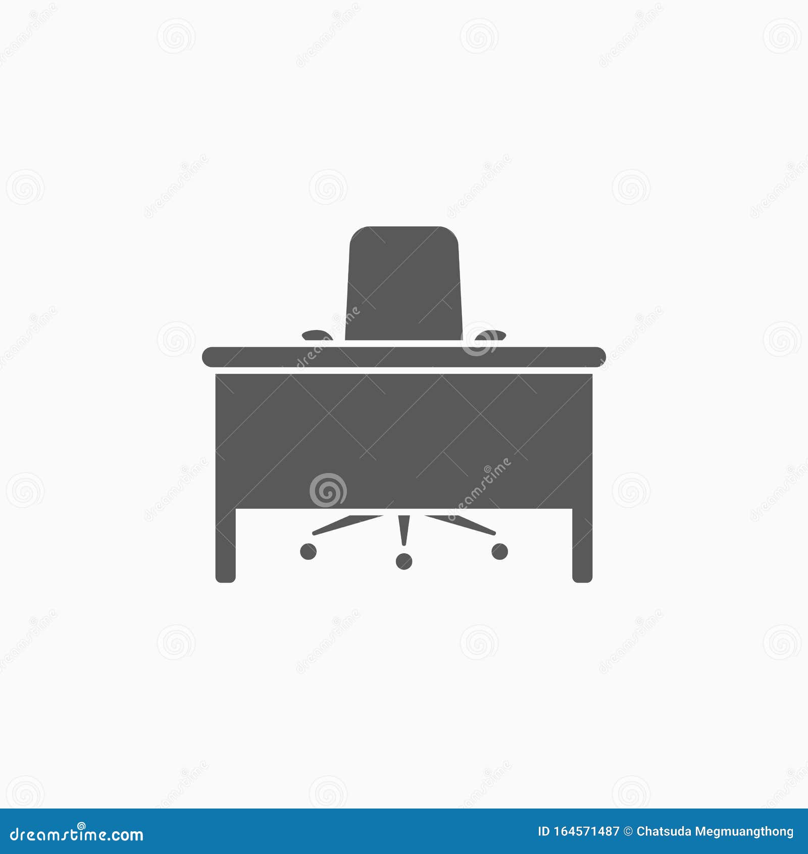 Table and Chair, Office Icon, Office Supplies, Work Stock Vector ...