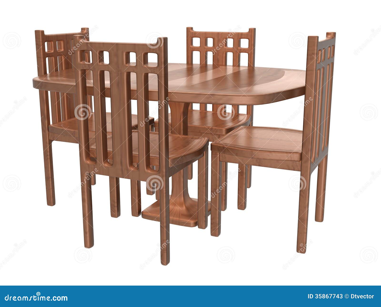 Table Chair Set_Raster stock illustration. Illustration of contemporary ...