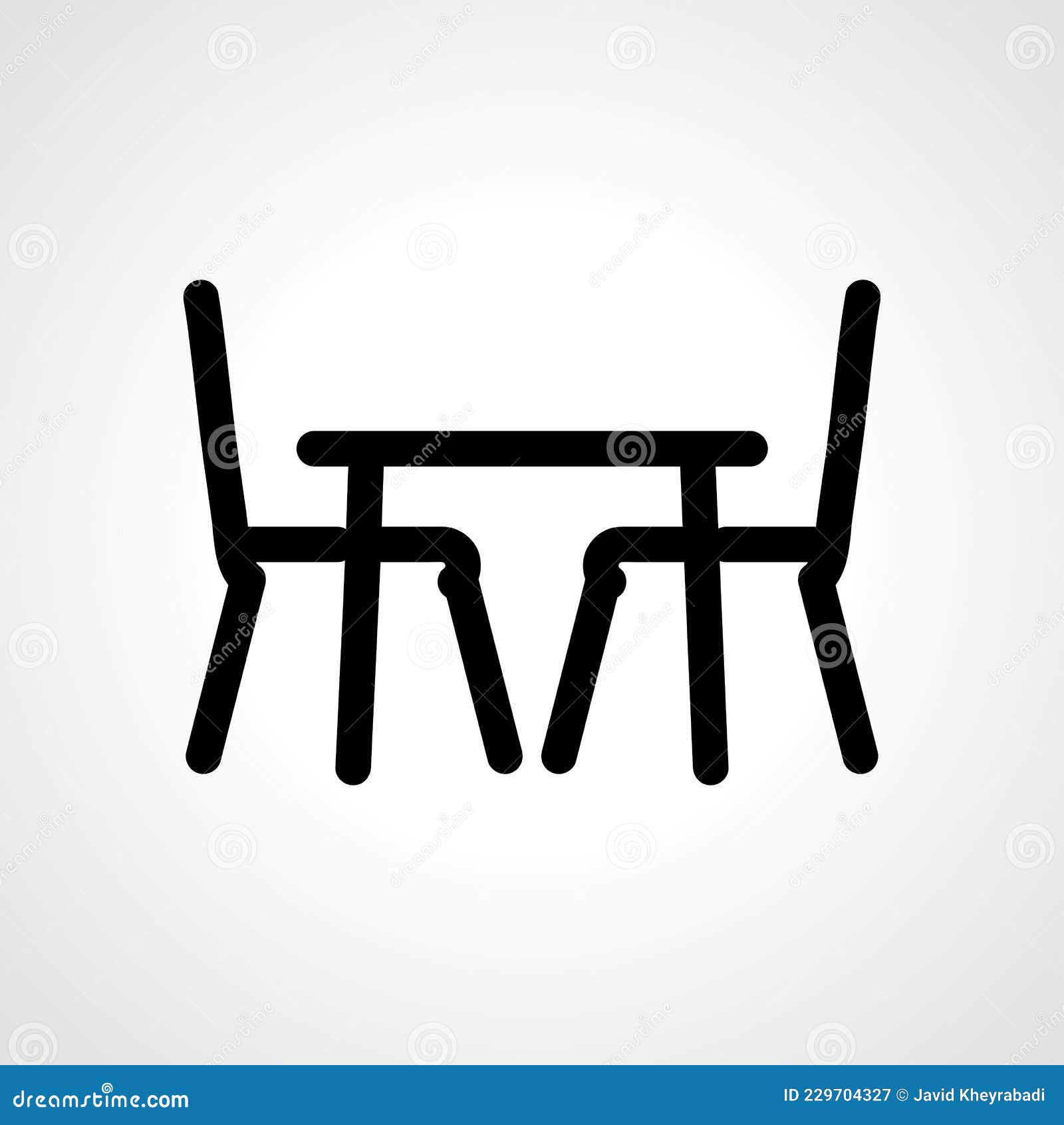 Table with Chair Line Icon. Table with Chairs Linear Outline Icon Stock ...