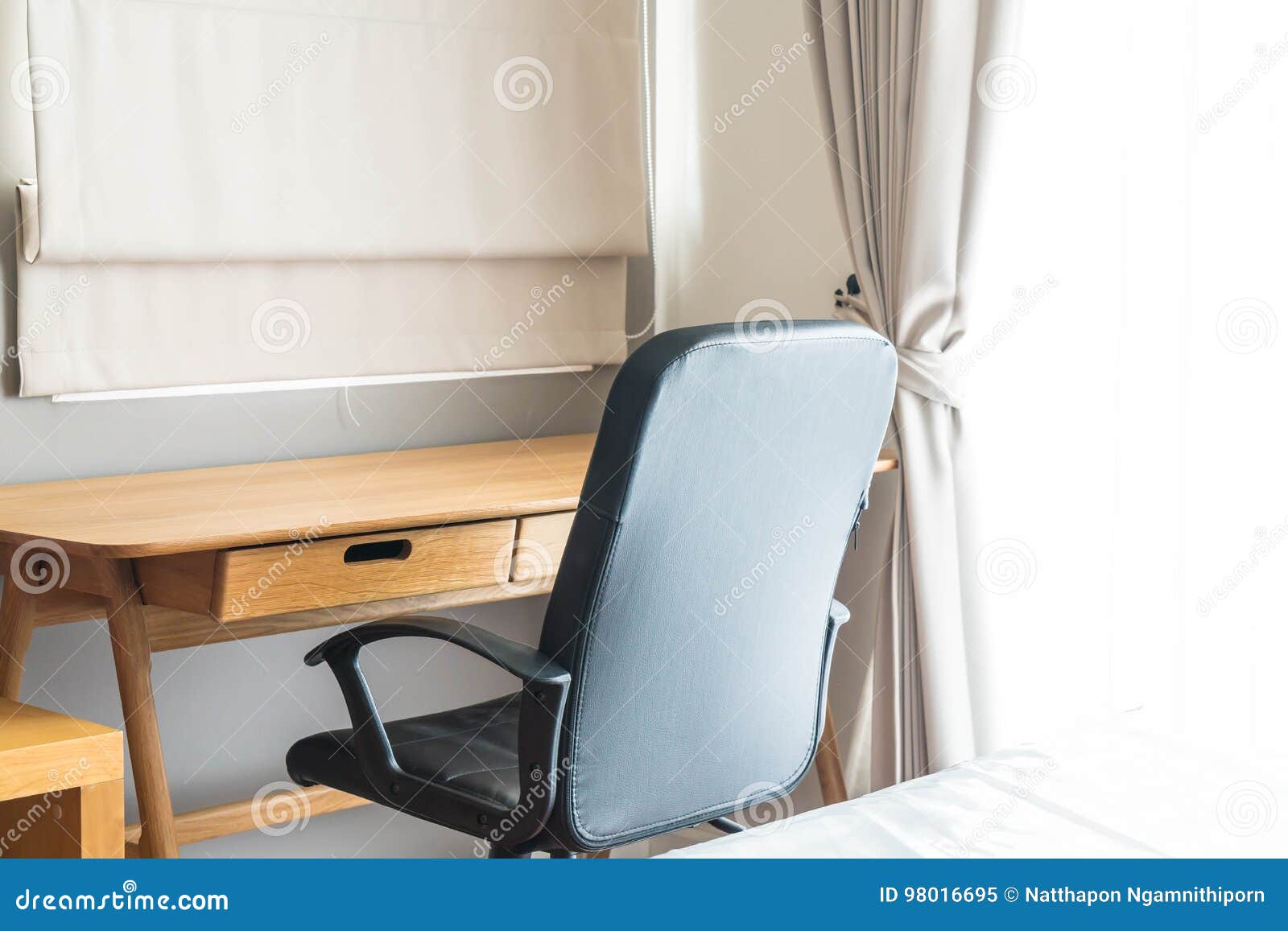 Table and Chair - Work Space at Home Stock Image - Image of white ...