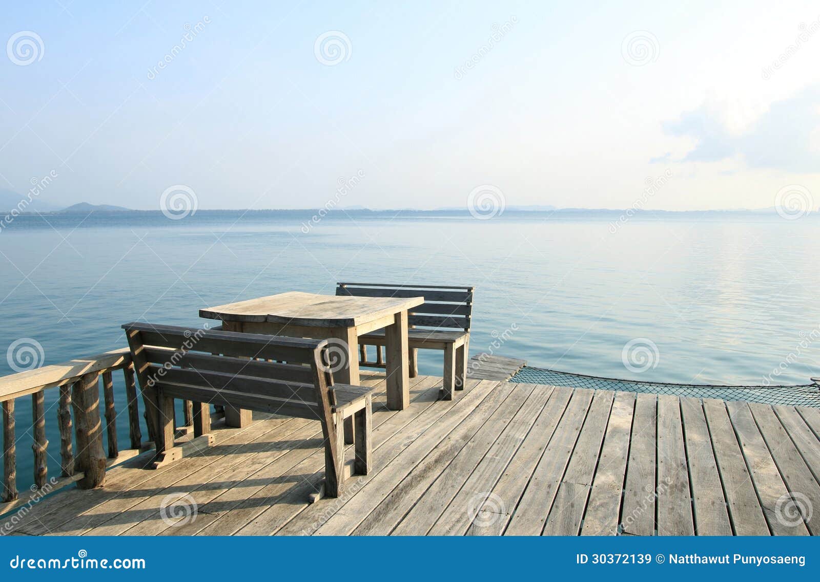 Table and Chairs on a Beach Resort Stock Image - Image of horizon ...