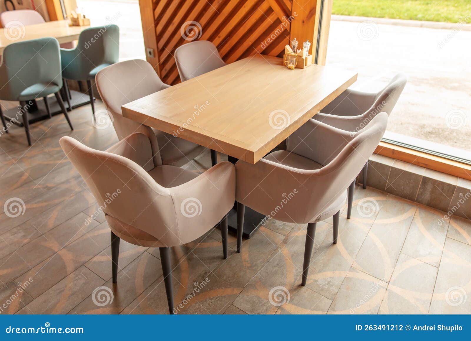 Table with Chairs in a Cafe. Stock Photo - Image of furniture, coffee ...