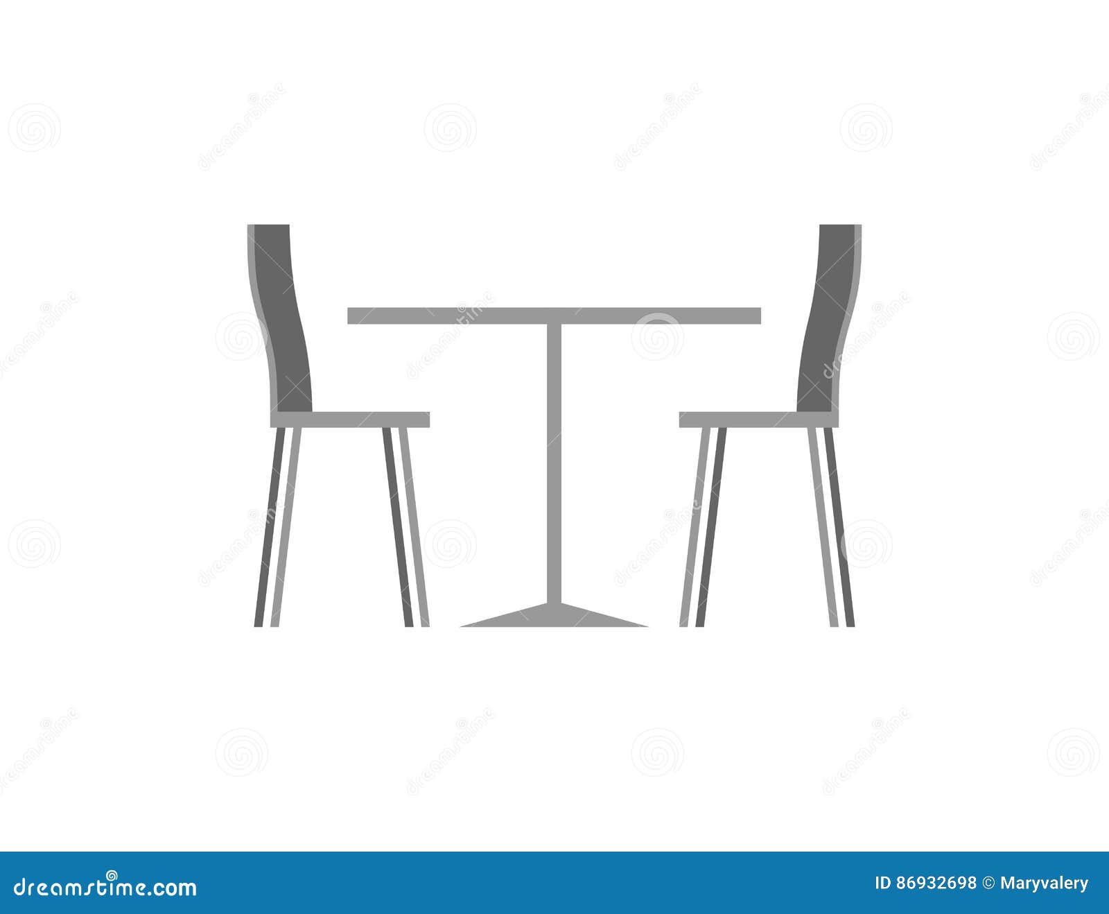 Table and Chairs in Cafe on White Background Stock Vector ...