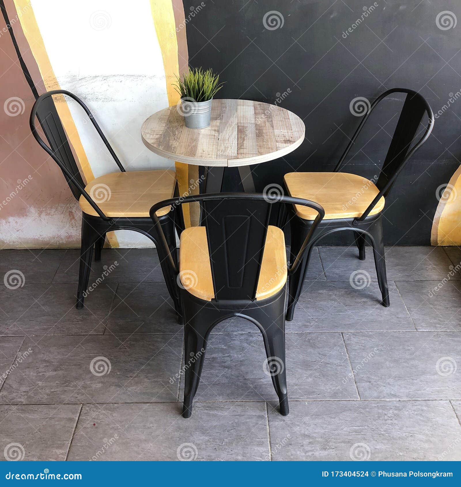 Table and Chairs Decoration in Cafe Stock Photo - Image of cozy ...