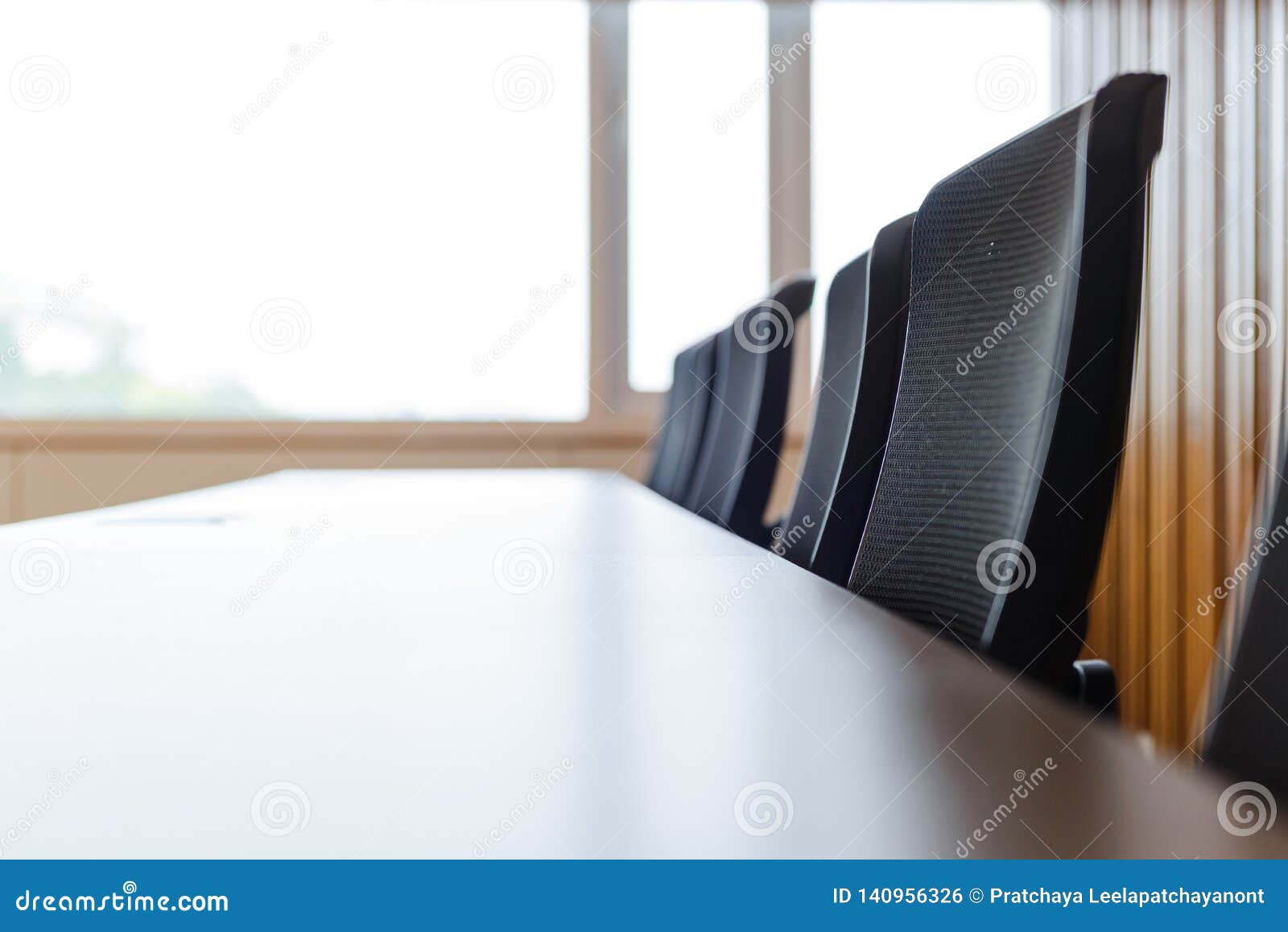 Table and Chairs in Empty Business Conference Room Stock Photo - Image ...