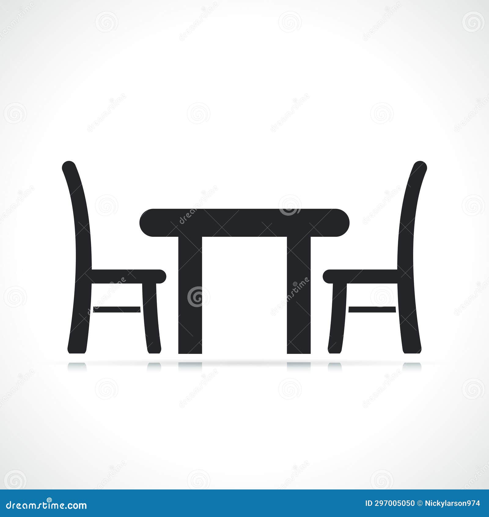Table and Chairs Icon Isolated Stock Illustration - Illustration of ...