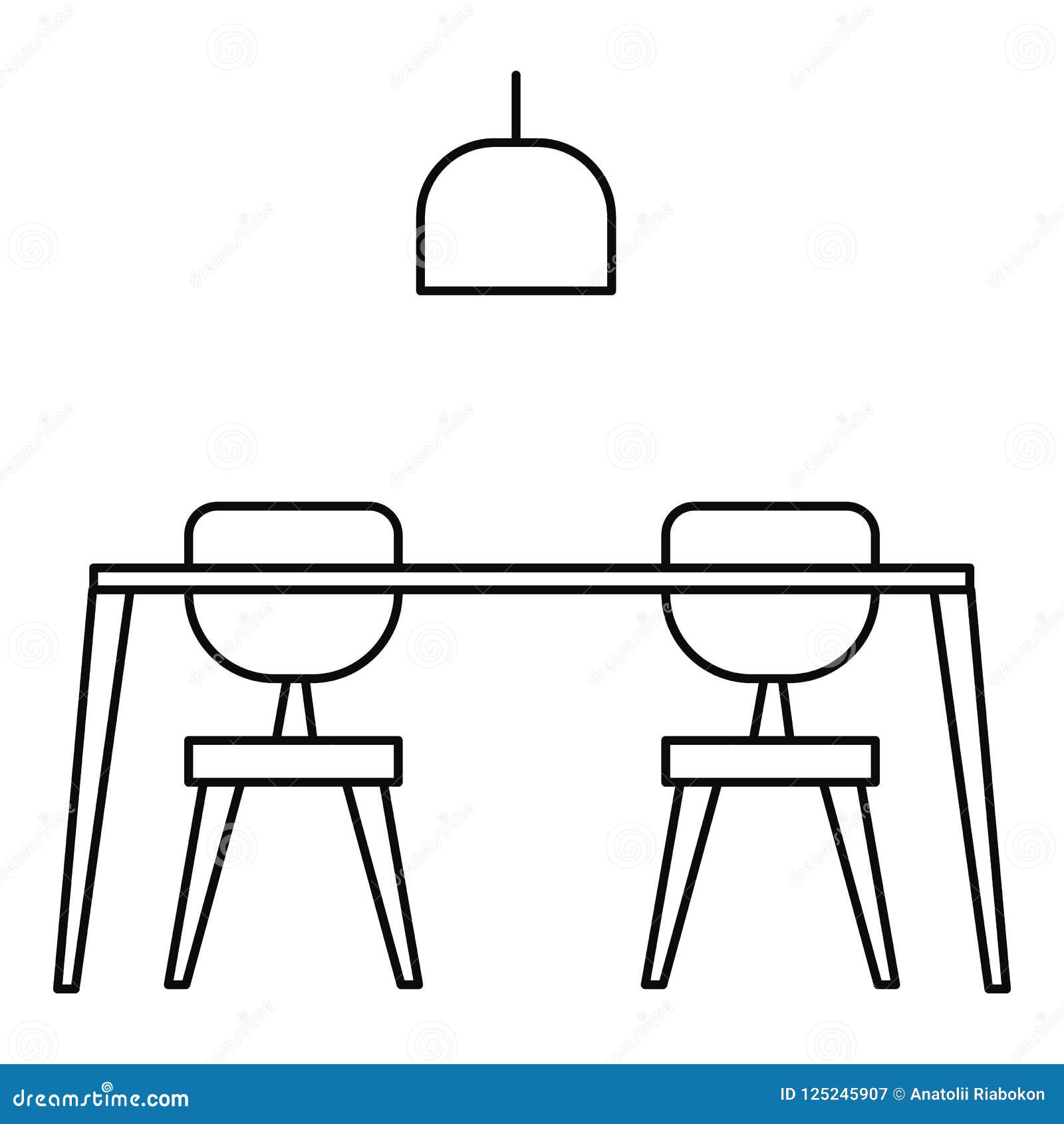 Table and Chairs Icon, Outline Style Stock Vector - Illustration of ... Table and Chairs Icon, Outline Style Stock Vector - Illustration of ...