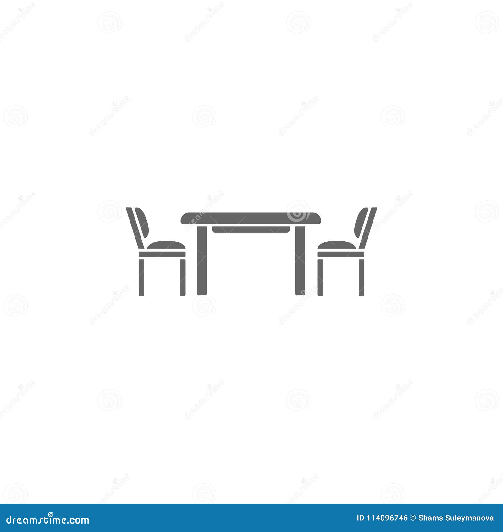 Table and Chairs Icon. Simple Element Illustration. Table and Chairs ...