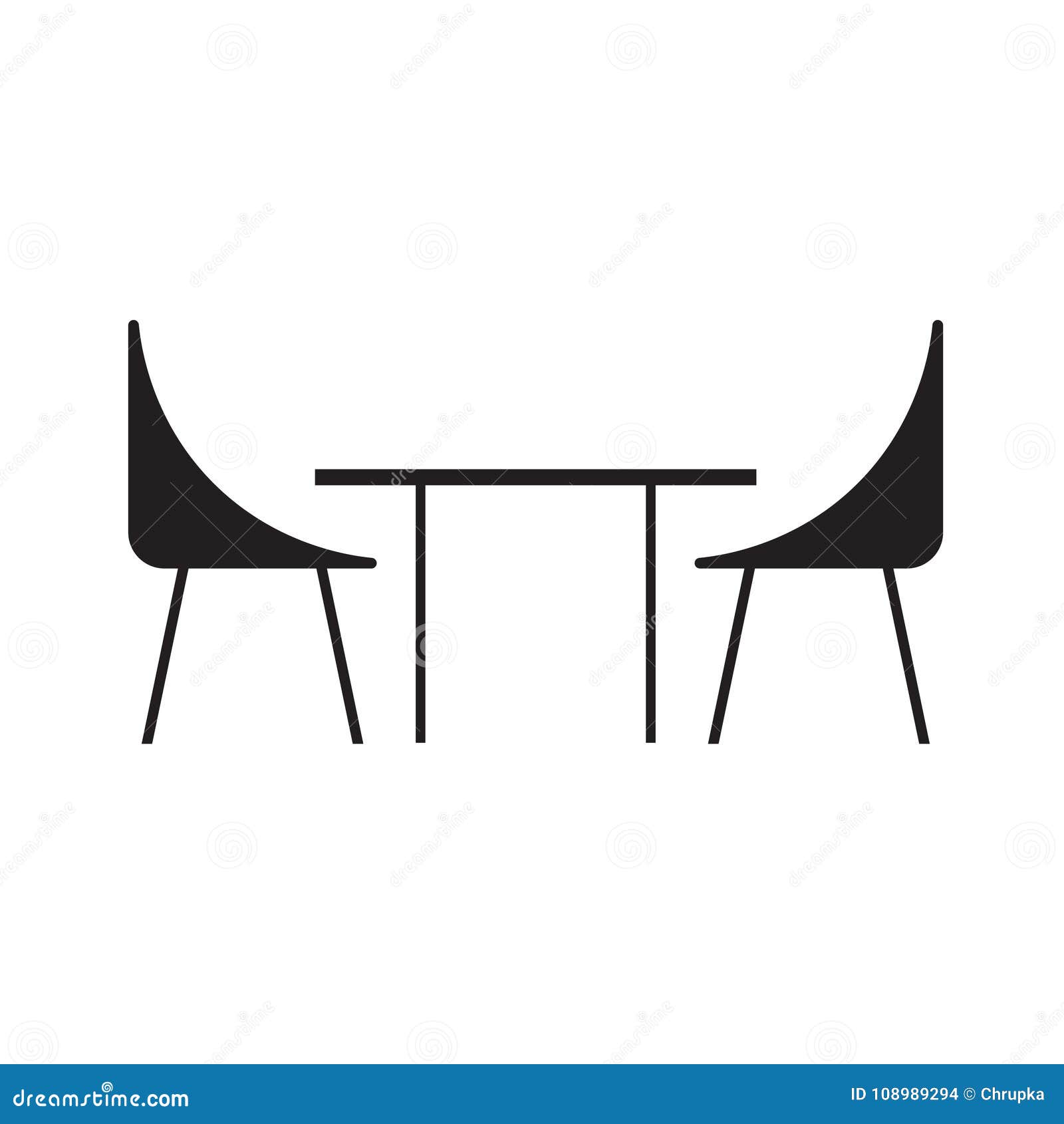 Table and chairs icon stock vector. Illustration of patio - 108989294