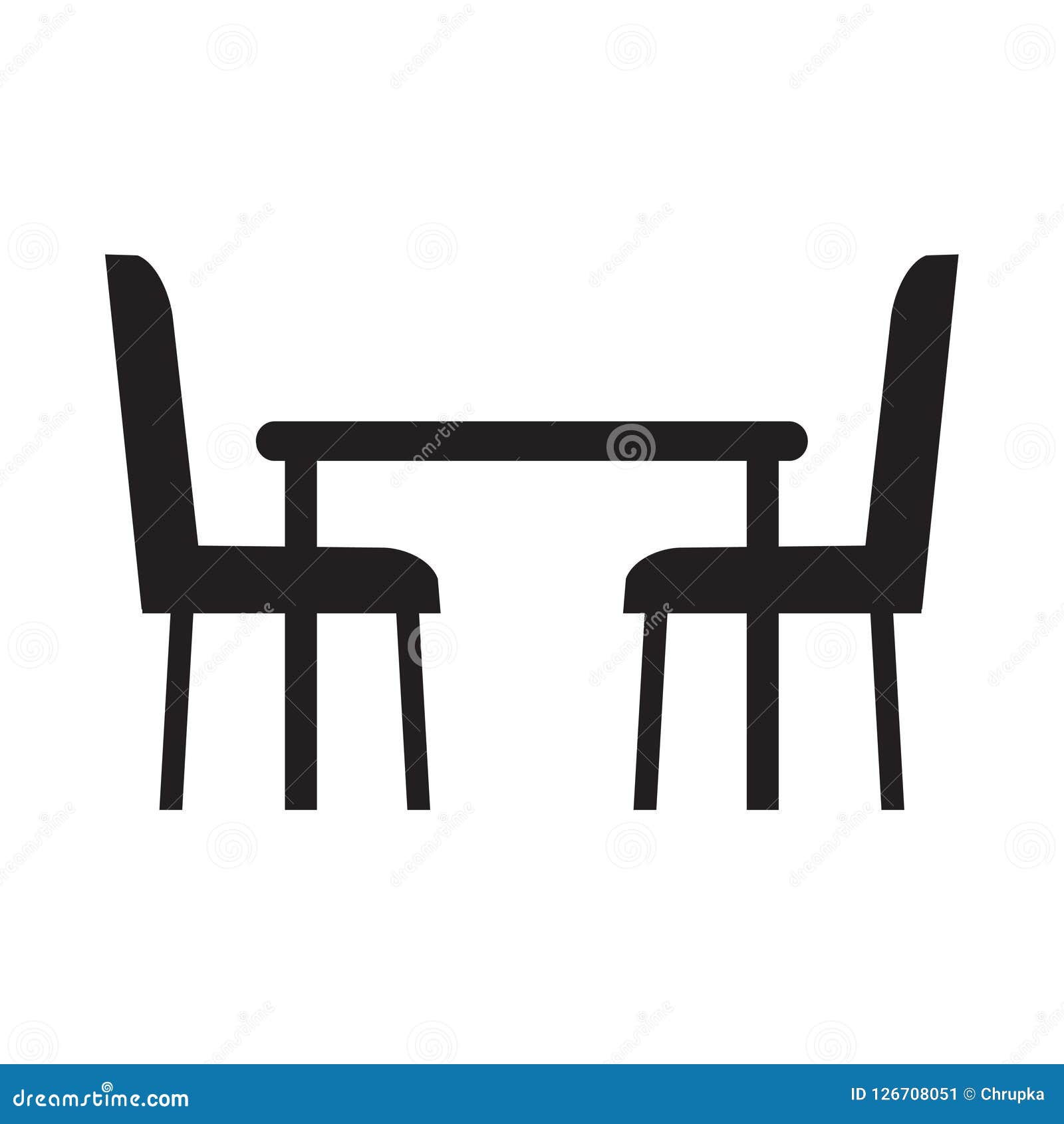 Table and chairs icon stock vector. Illustration of modern - 126708051