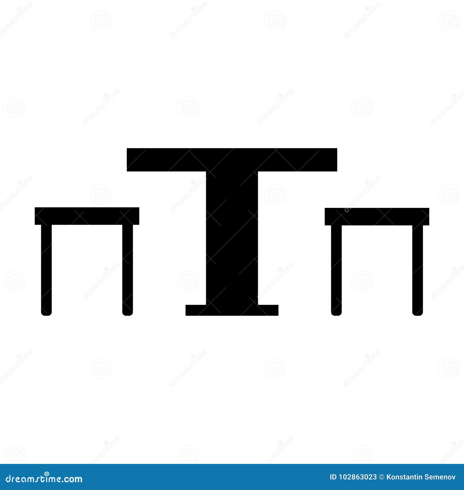 Table and chairs icon. stock illustration. Illustration of symbol ...