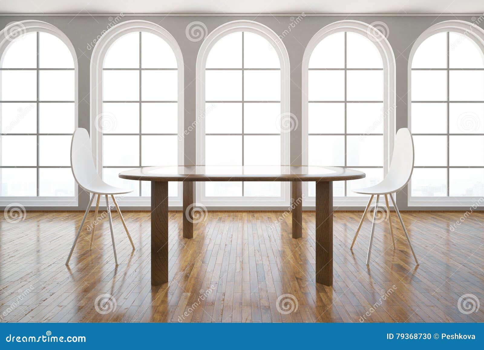 Table and Chairs in Interior Stock Illustration - Illustration of ...
