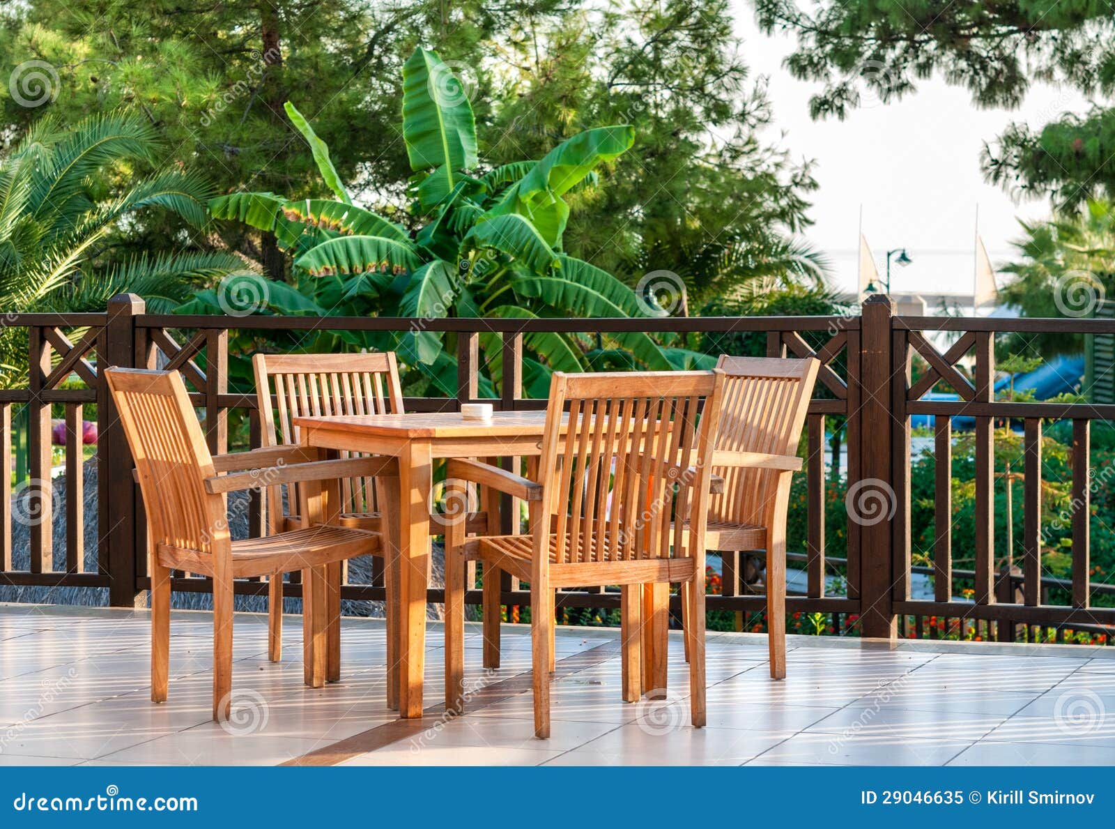 Table and Chairs in a Restaurant Cafe Terrace Stock Image - Image of ...