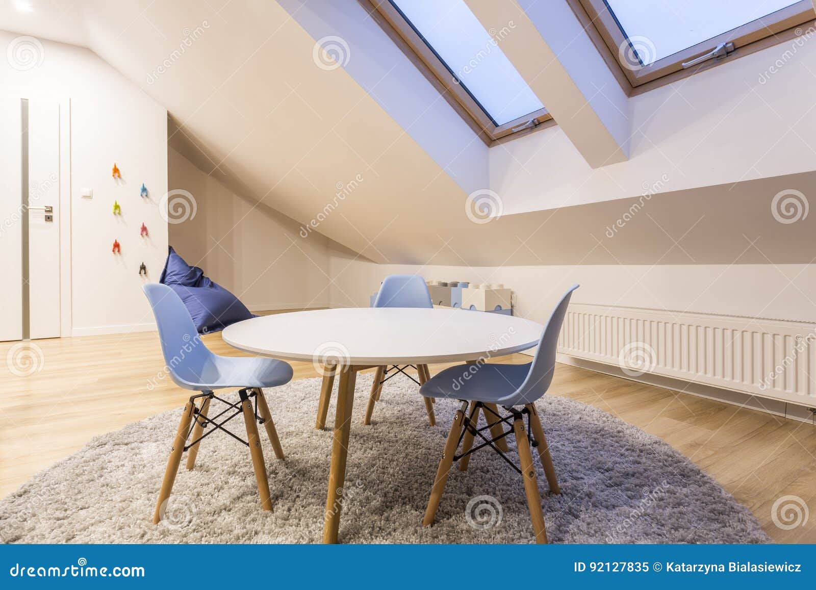 Table and chairs in room stock image. Image of decor - 92127835