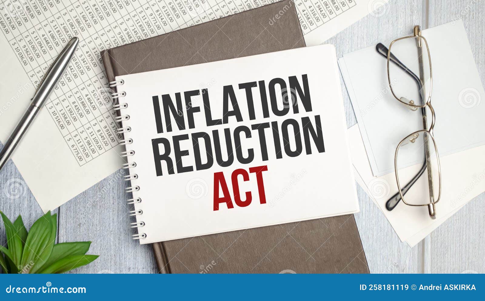 On the Table Charts, Calculator and Notebook with the INFLATION ...