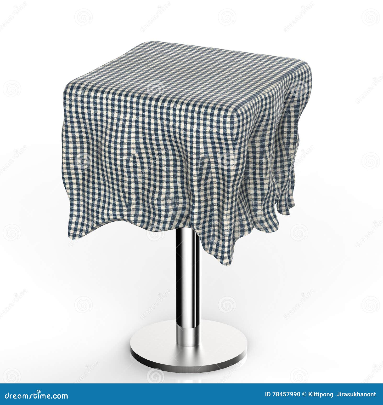 Table with checkered cloth stock illustration. Illustration of classic ...