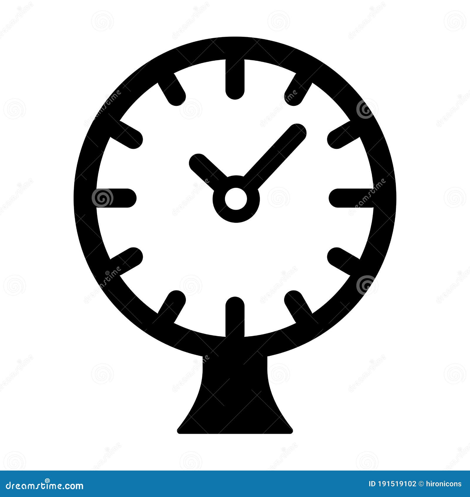 Table Clock Icon / Black Color Stock Vector - Illustration of interior ...