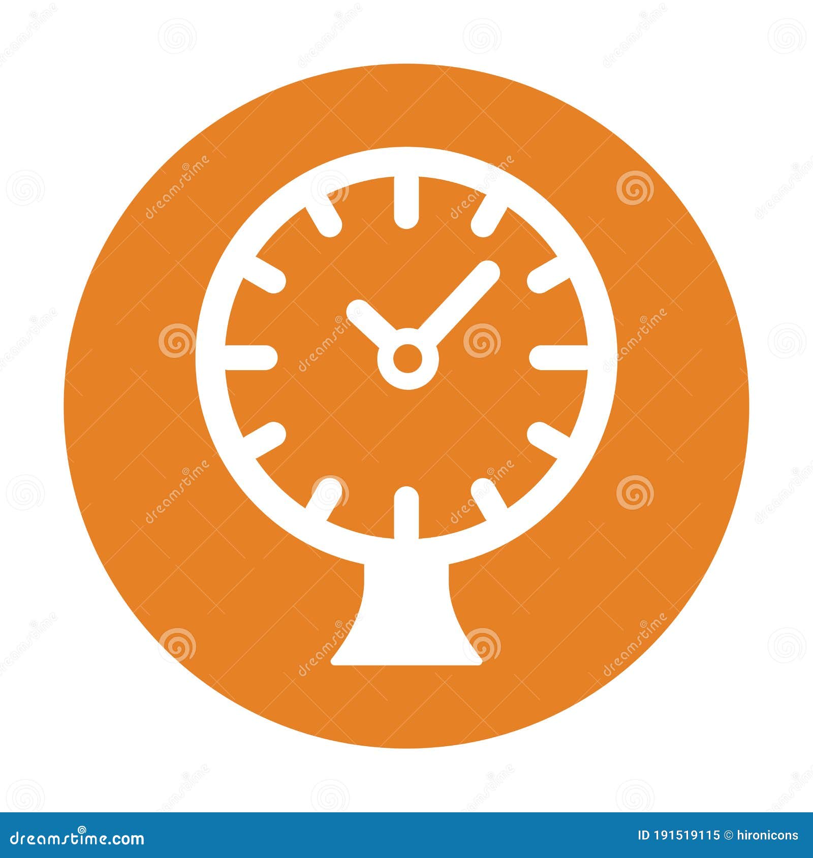 Table Clock Icon / Orange Vector Stock Vector - Illustration of time ...