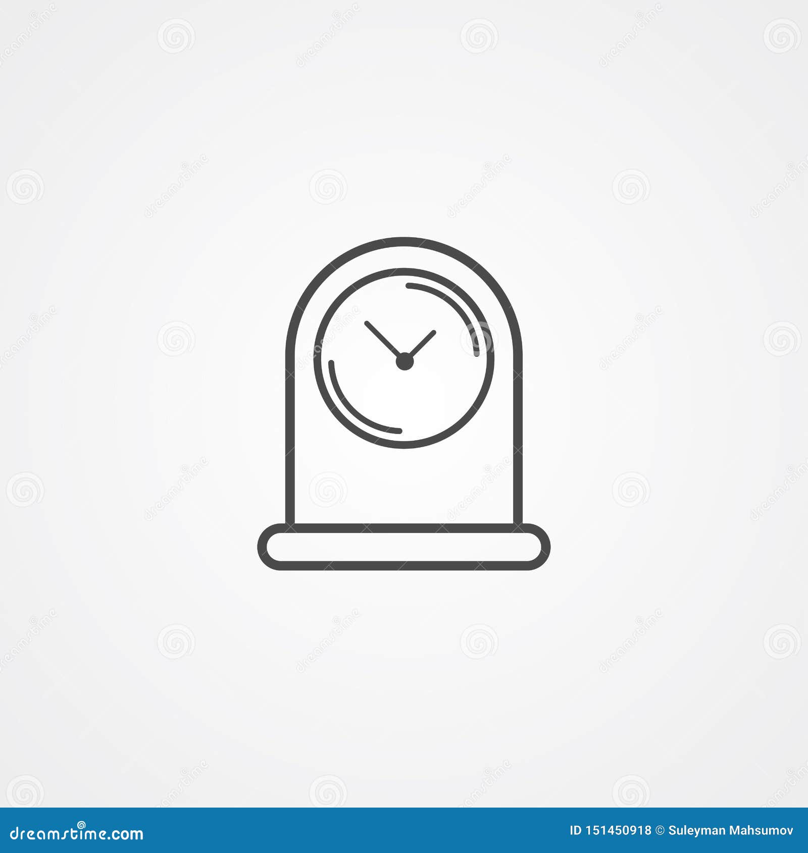 Table Clock Vector Icon Sign Symbol Stock Vector - Illustration of ...