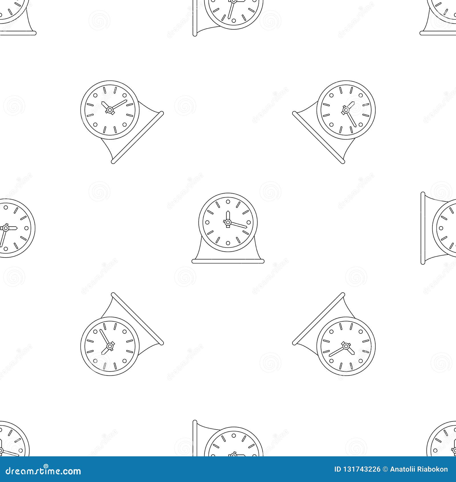 Table Clock Pattern Seamless Vector Stock Vector - Illustration of ...