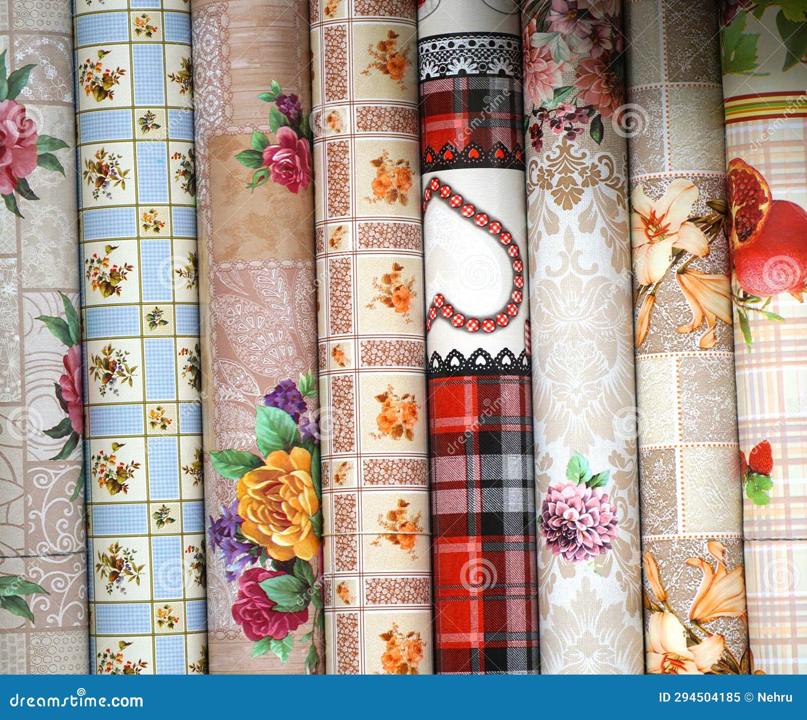 Table Cloths Displayed for Sale in a Bazaar , Patterns, Texture Stock ...