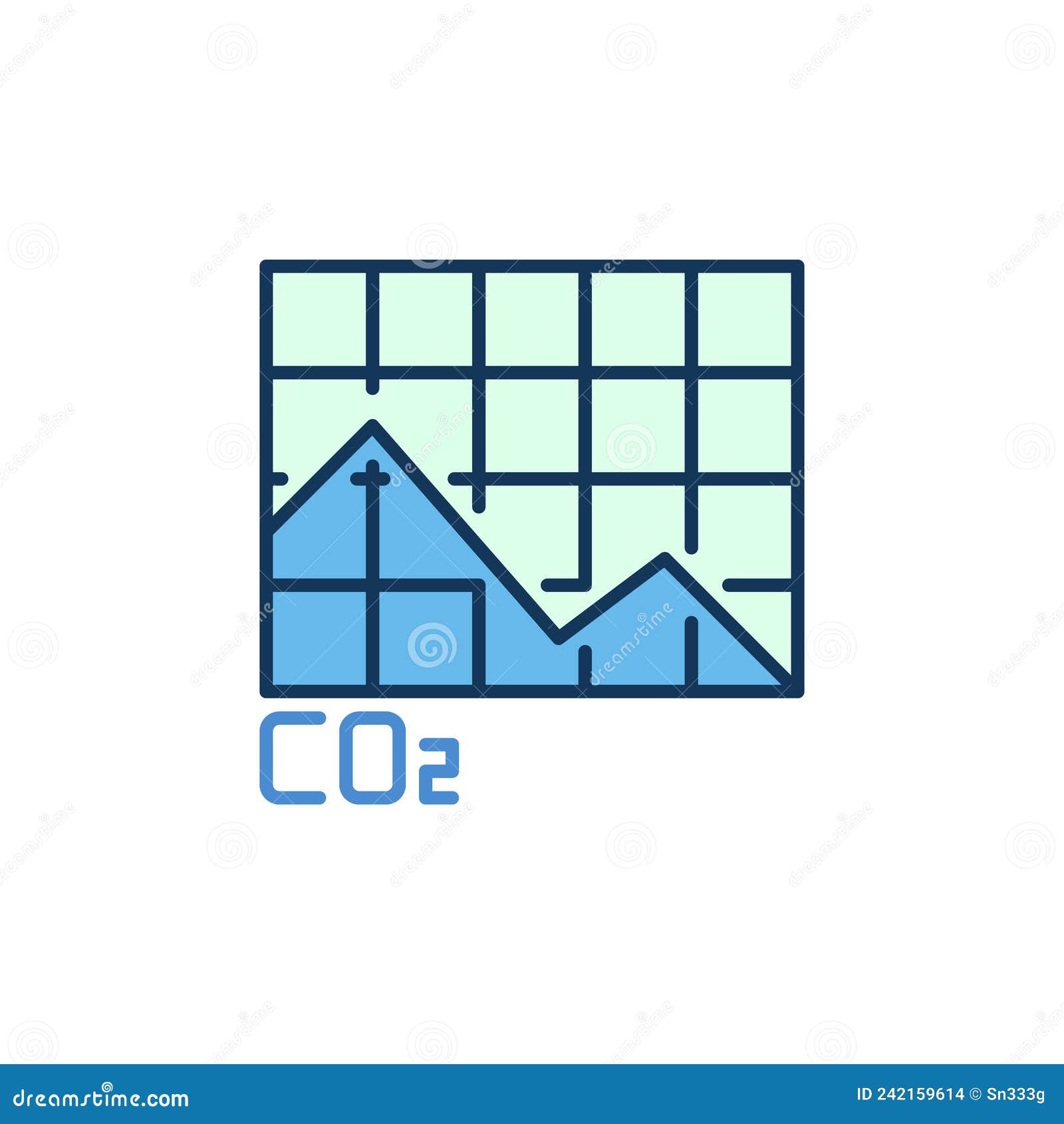 Table with CO2 Line Chart Vector Colored Icon Stock Vector ...