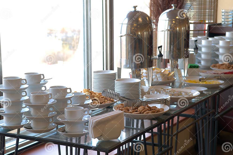 Table for a coffee break. stock photo. Image of resting - 15885608